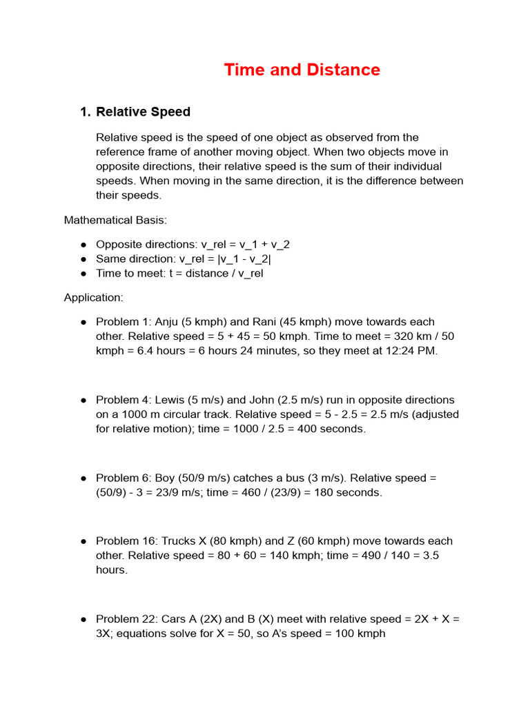 Quantitative Aptitude Concepts | PDF | Speed | Angle