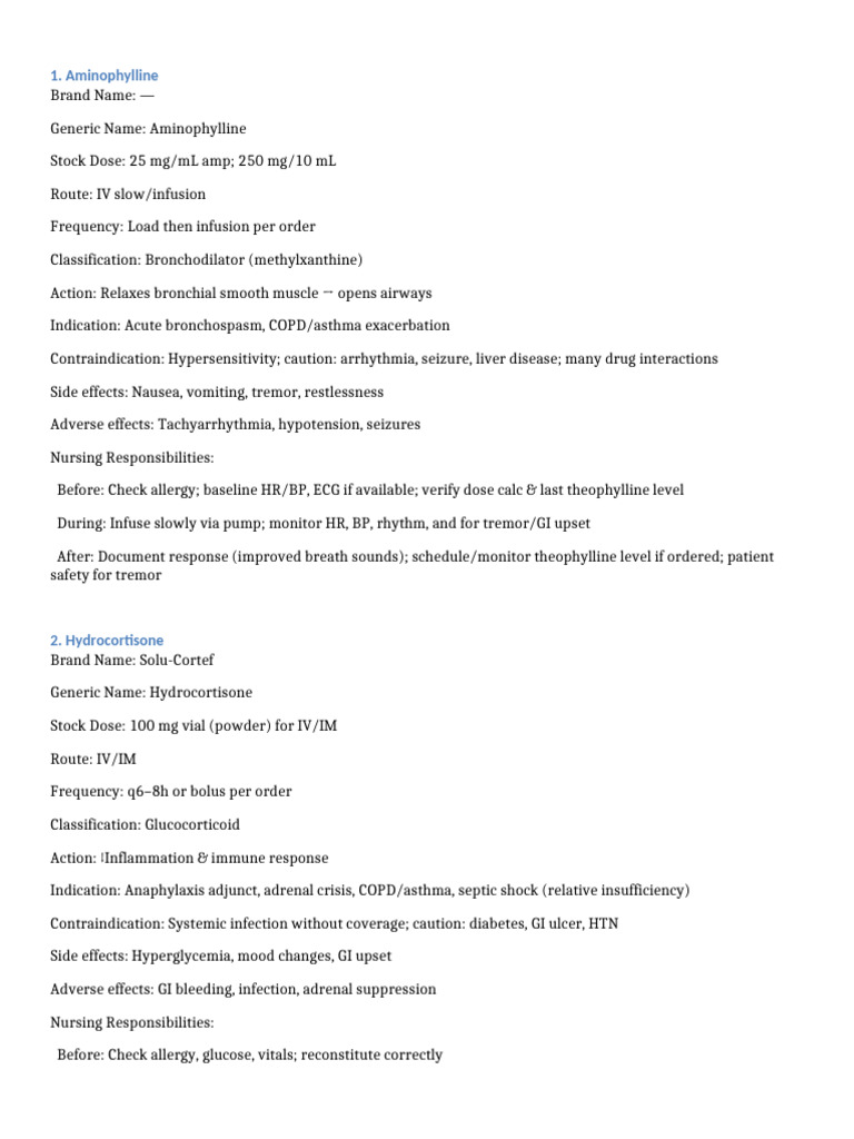 Drug Study ER ICU HD 35 Meds | PDF | Medical Specialties | Clinical ...