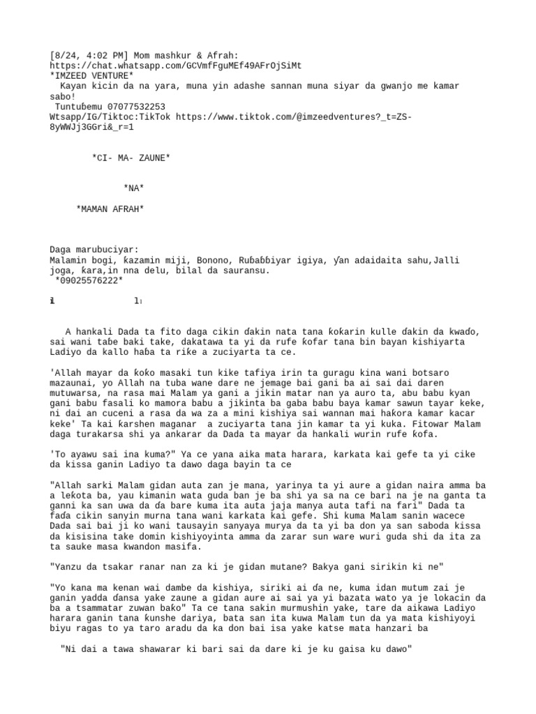 Ci-Ma-Zaune MMN Afrah F | PDF