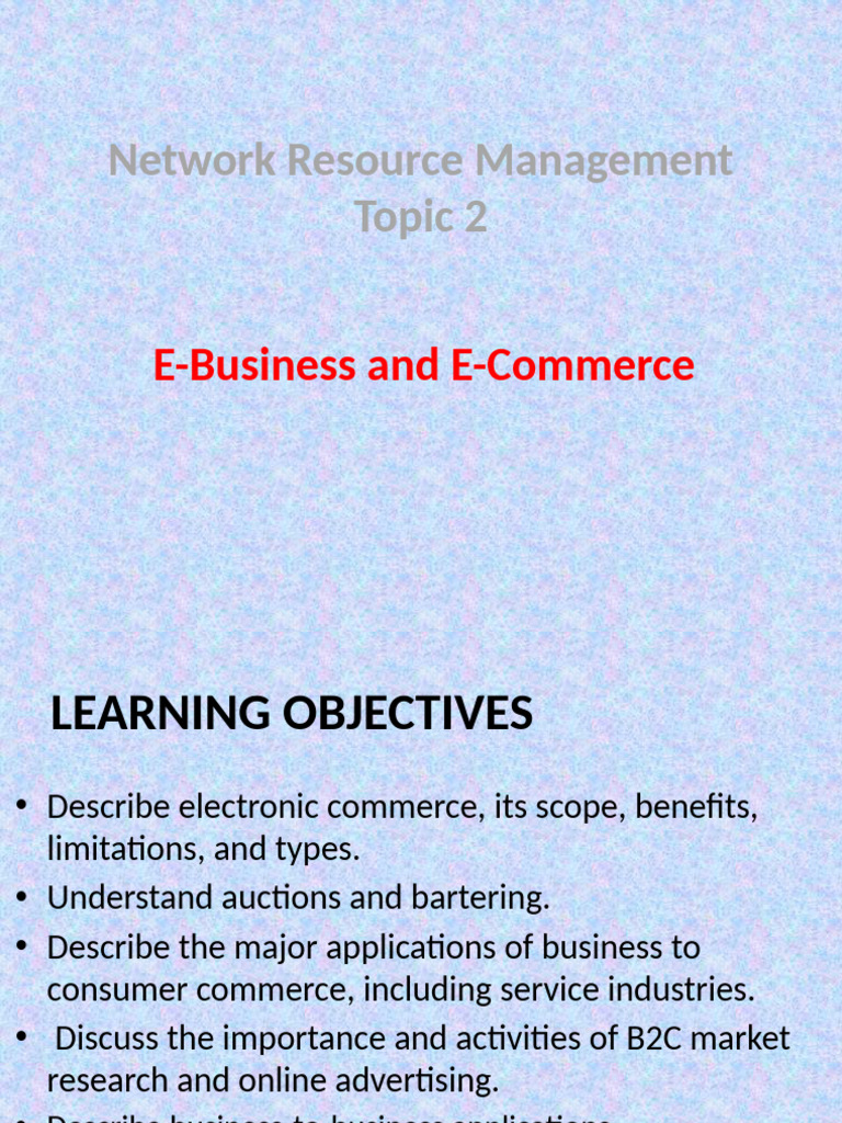 E-Commerce Overview and Key Concepts | PDF | E Commerce | Business ...