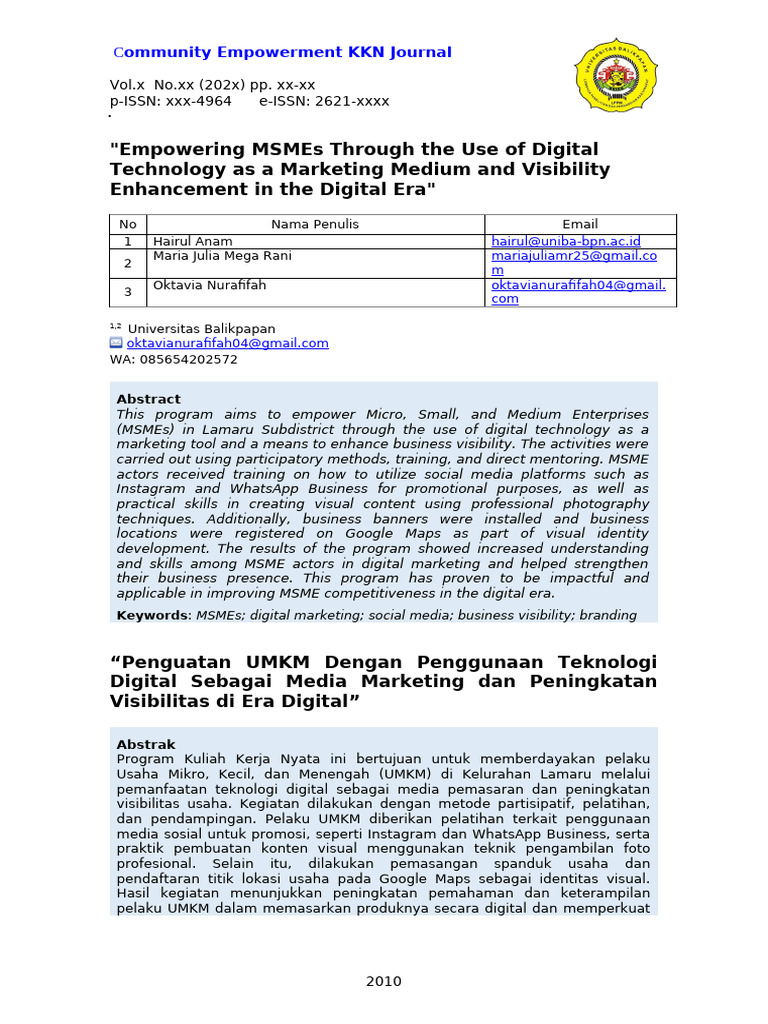 Jurnal Proker Okta Marjul | PDF