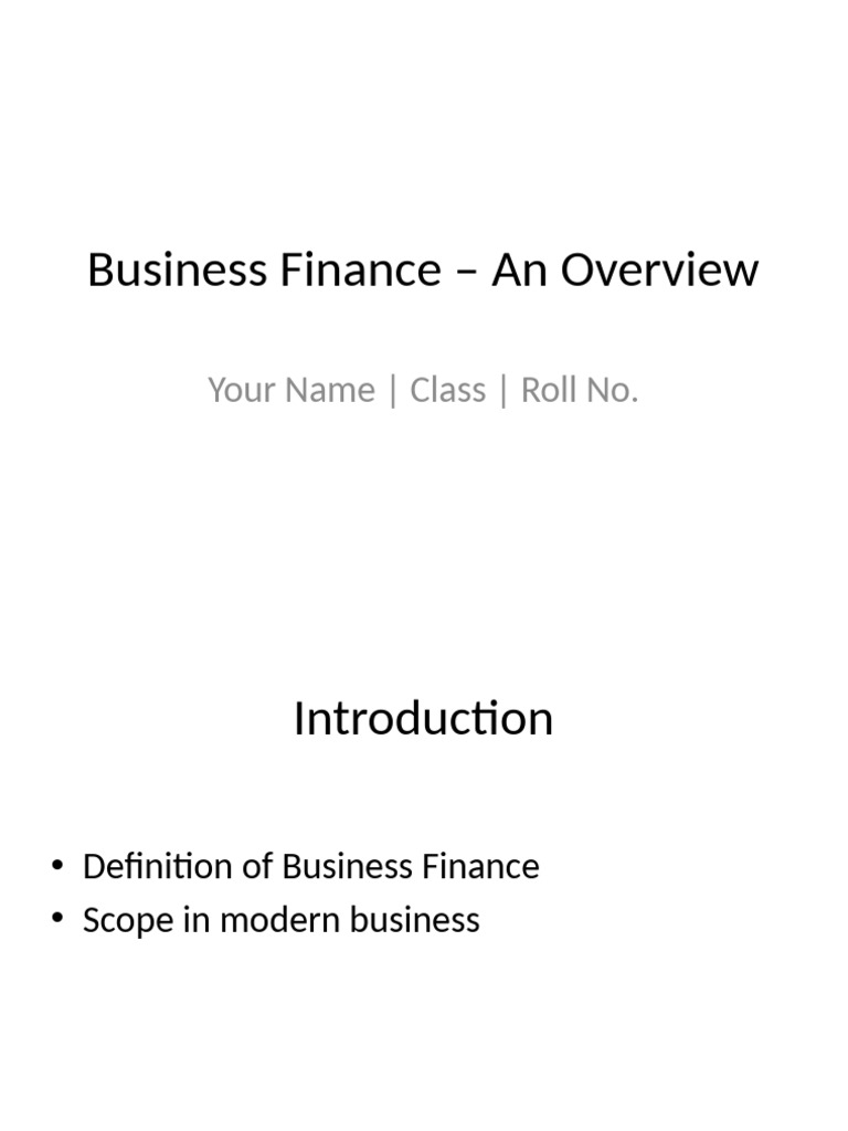 Business Finance Project | PDF