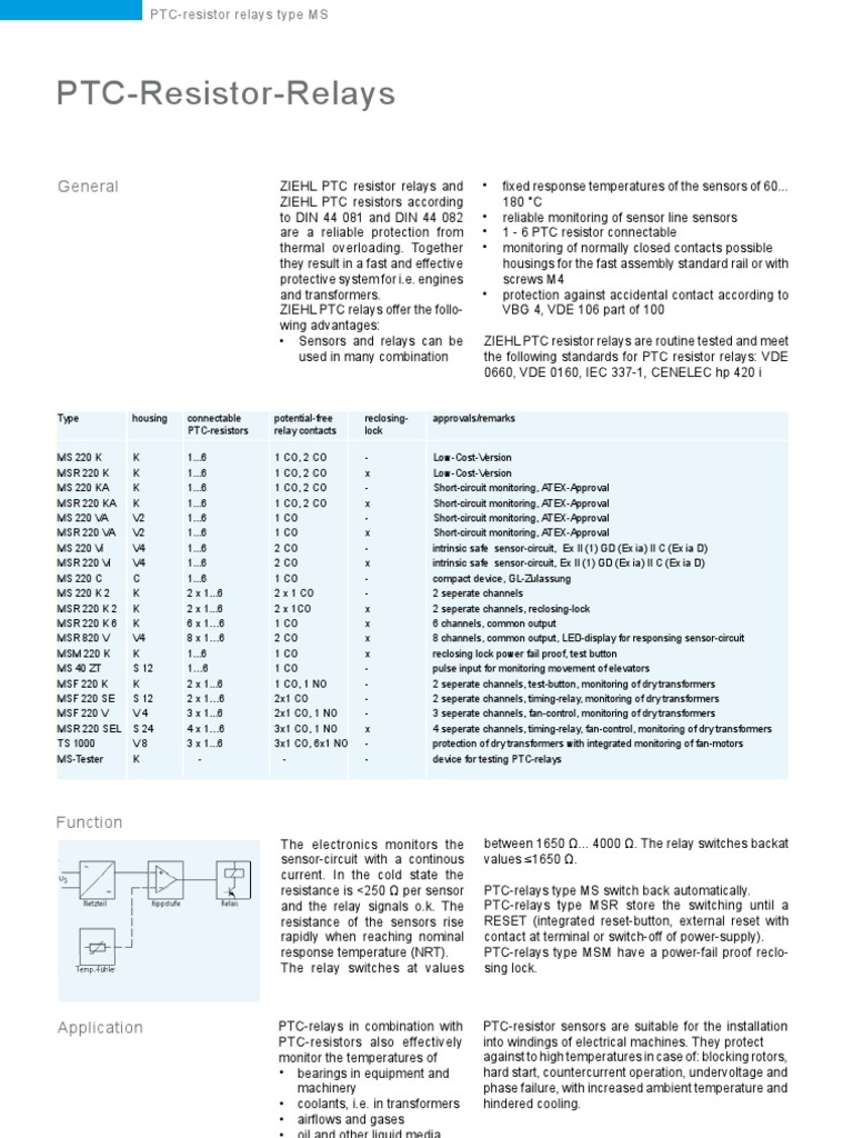 PTC | PDF | Relay | Switch
