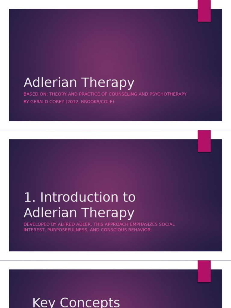 Overview of Adlerian Therapy | PDF