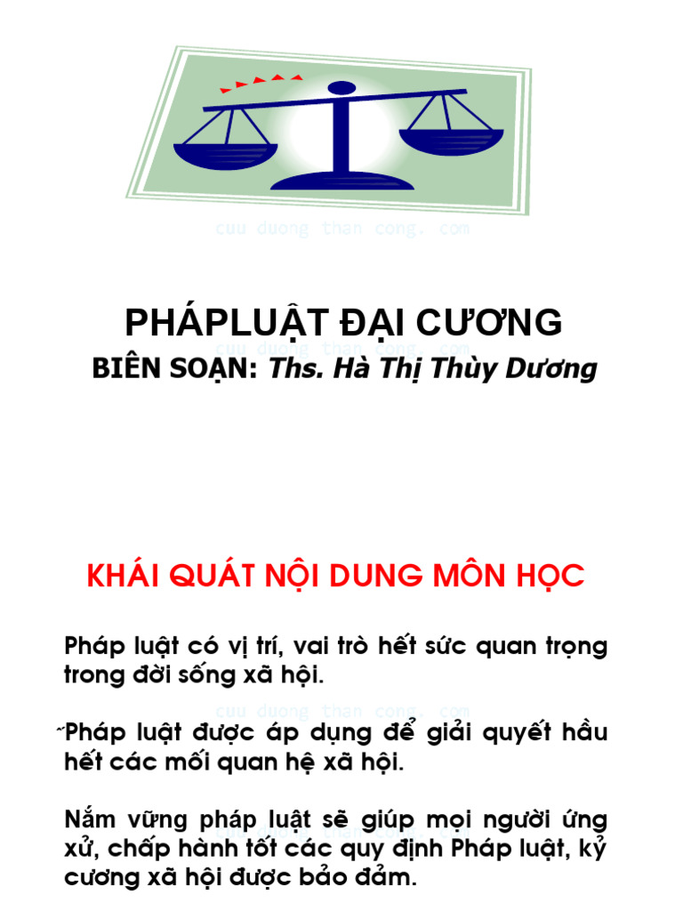 Phap Luat Dai Cuong Ha Thi Thuy Duong 0 Gioi Thieu Mon Hoc ...