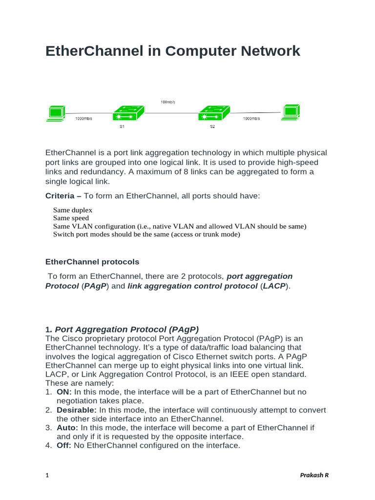 EtherChannel in Computer Network | PDF | Computer Science | Networking Standards