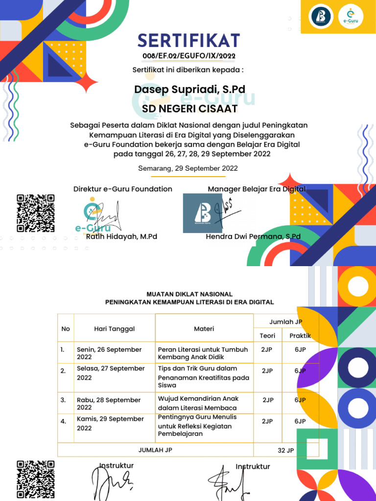 Sertifikat Literasi Di Era Digital PDF | PDF