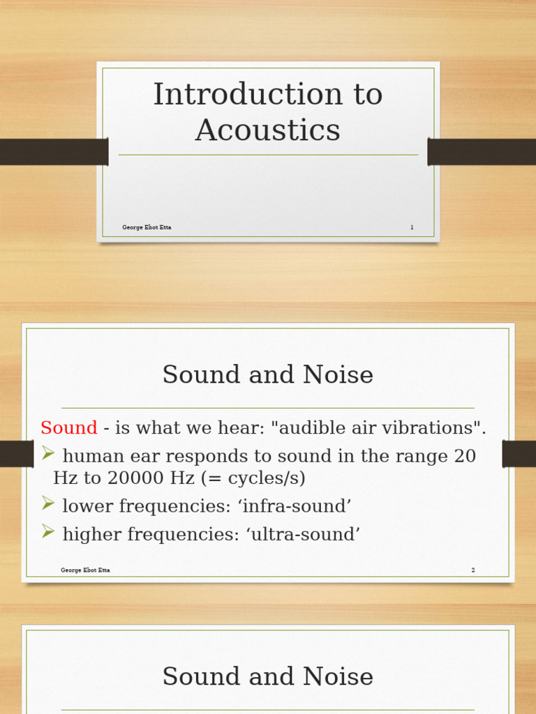 Introduction To Acoustics | PDF | Sound | Decibel