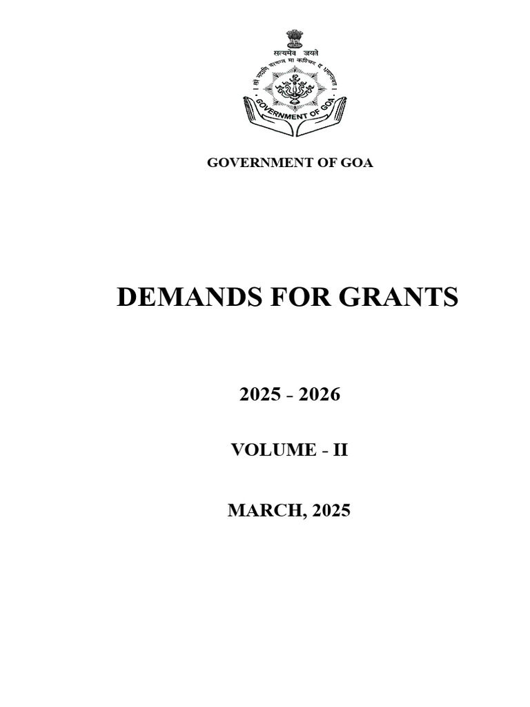 Goa Grants Demand 2025-26 Overview | PDF | Economies