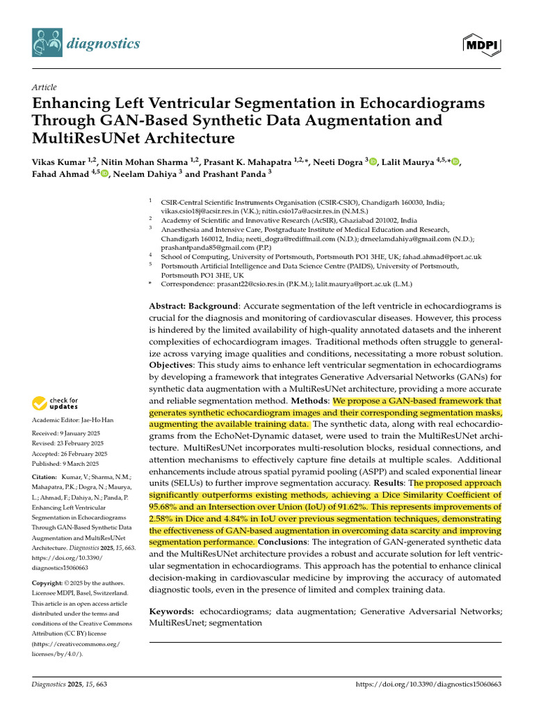 Enhancing Left Ventricular Segmentation in Echocardiograms | PDF ...