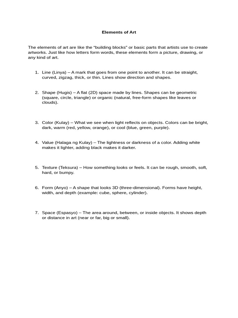 Elements of Art Overview | PDF