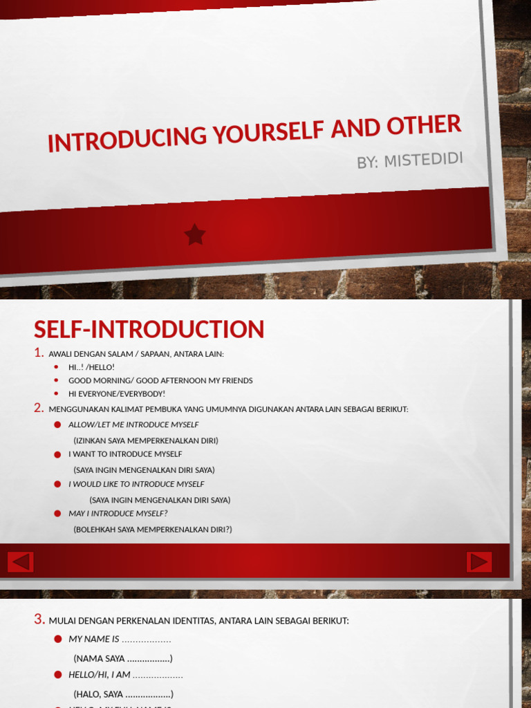 Introducing Yourself and Other | PDF