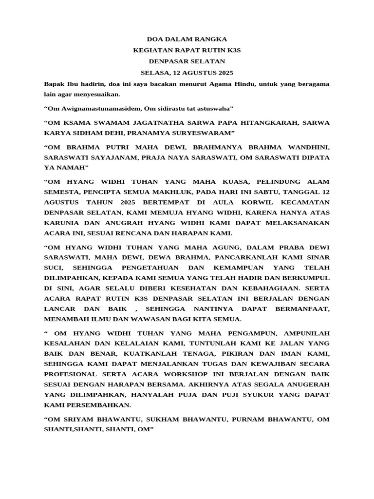 Doa Doa Sd Negeri 6 Panjer | PDF