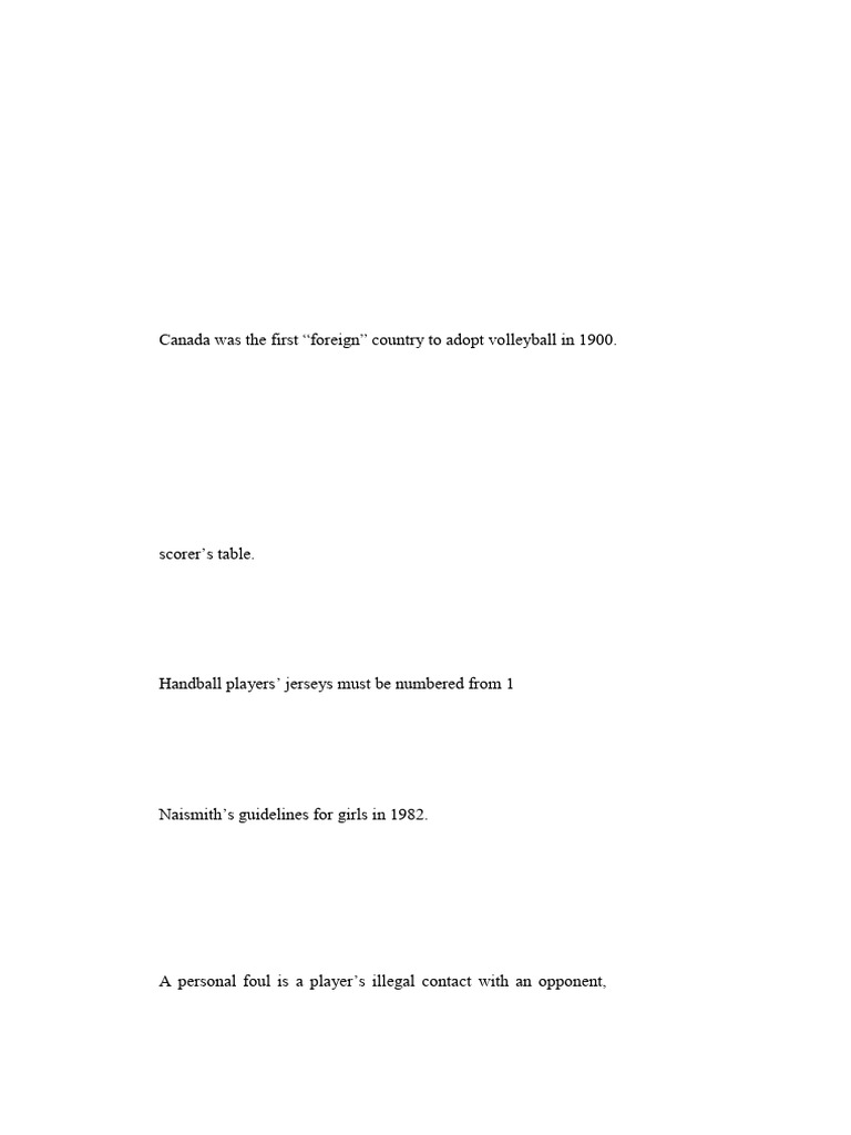 Grade 9 Health & PE Worksheet on Sports | PDF | Volleyball | Games Of ...