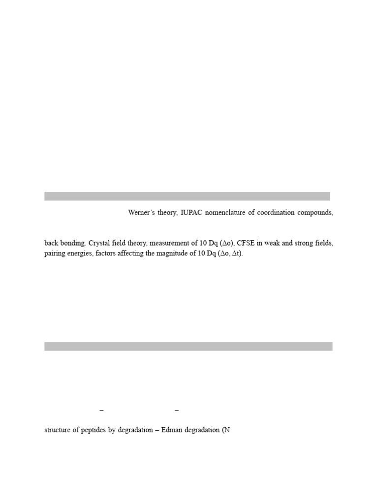 NCCF Syllabus Chemistry Minor III | PDF | Coordination Complex ...