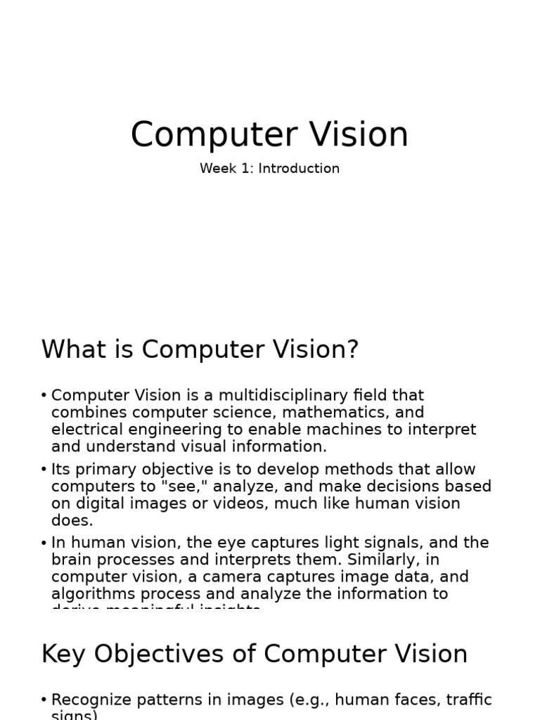 Introduction to Computer Vision Basics | PDF | Computer Vision ...