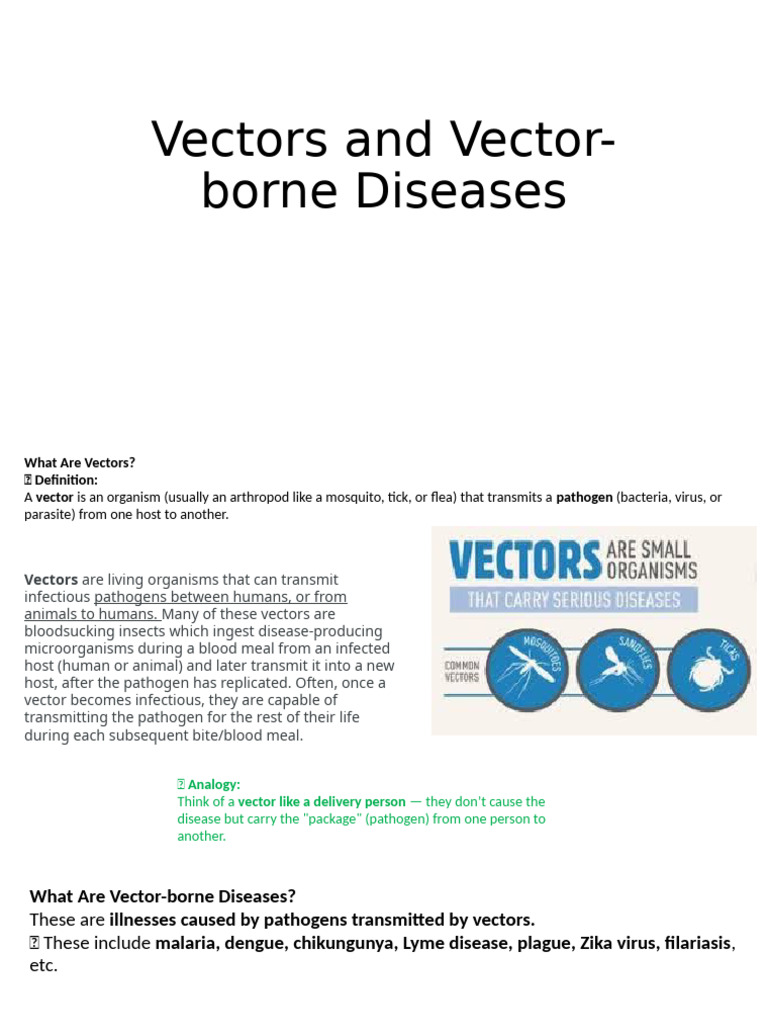 Vectors and Vector-Borne Diseases | PDF | Mosquito | Pathogen