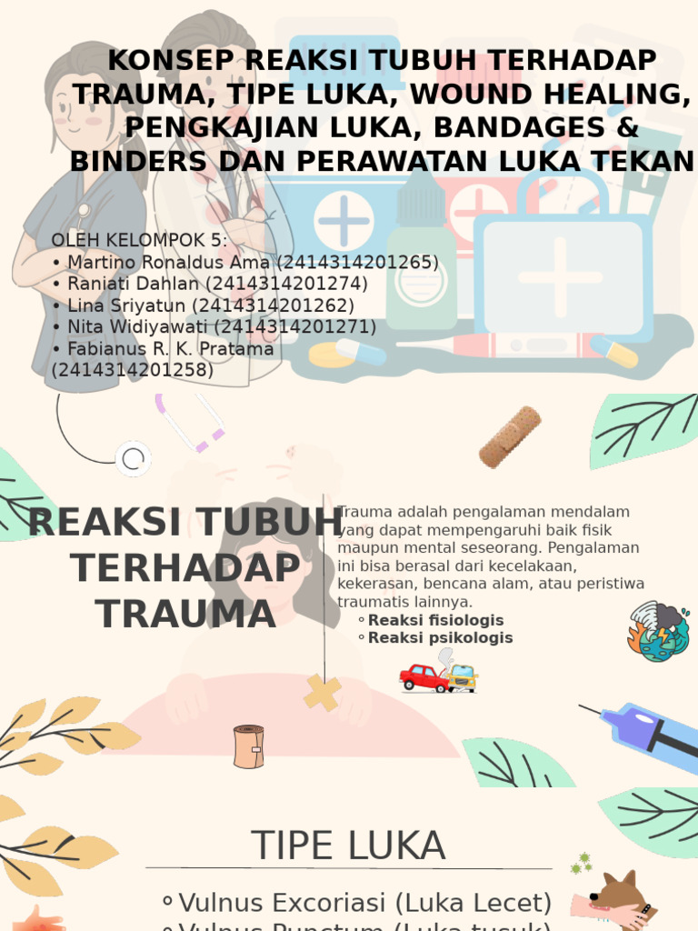 KDK Kelompok 5 Konsep Reaksi Tubuh Terhadap Trauma, Tipe Luka, Wound ...
