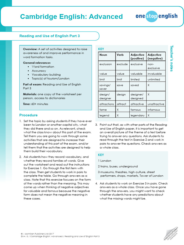 Cambridge English: Advanced Exam Guide | PDF | English Language | Adjective