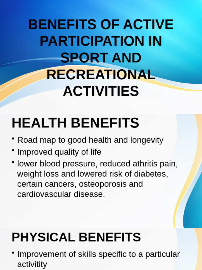 Health Benefits of Sports Participation | PDF | Elbow | Risk