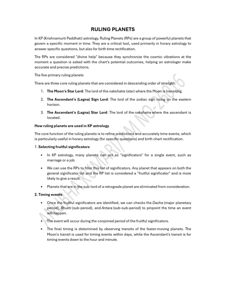 Ruling Planets | PDF | Planets In Astrology | Astronomy