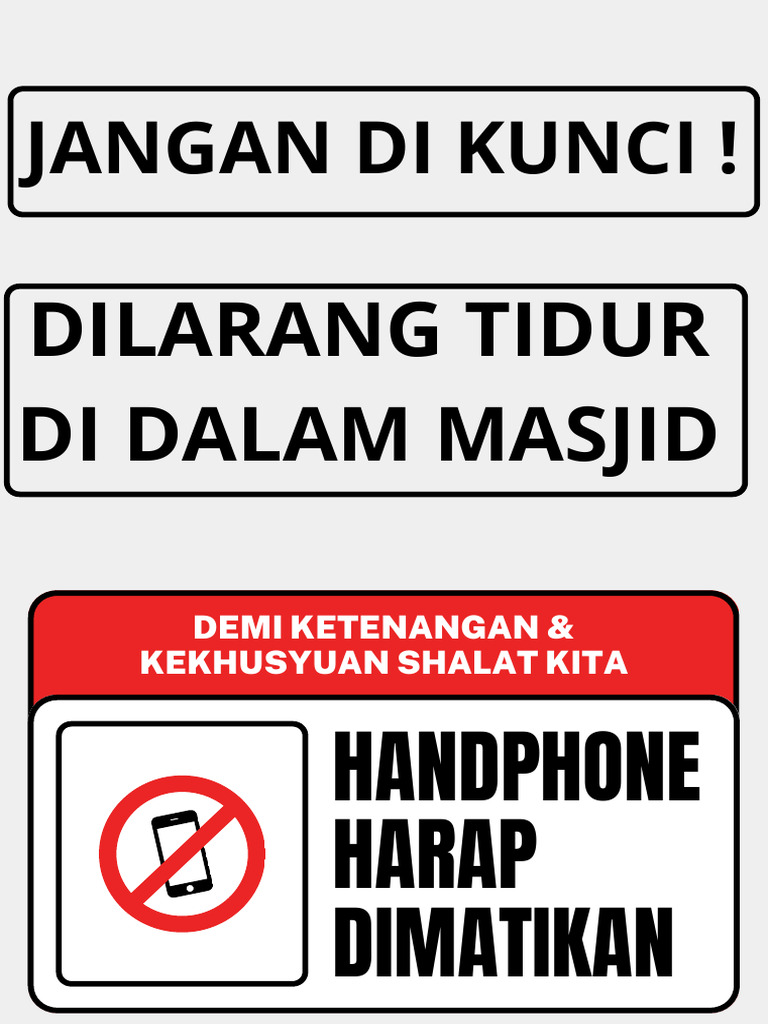 Merah Putih Sederhana Himbauan Harap Matikan Handphone Yard Sign (A4 ...