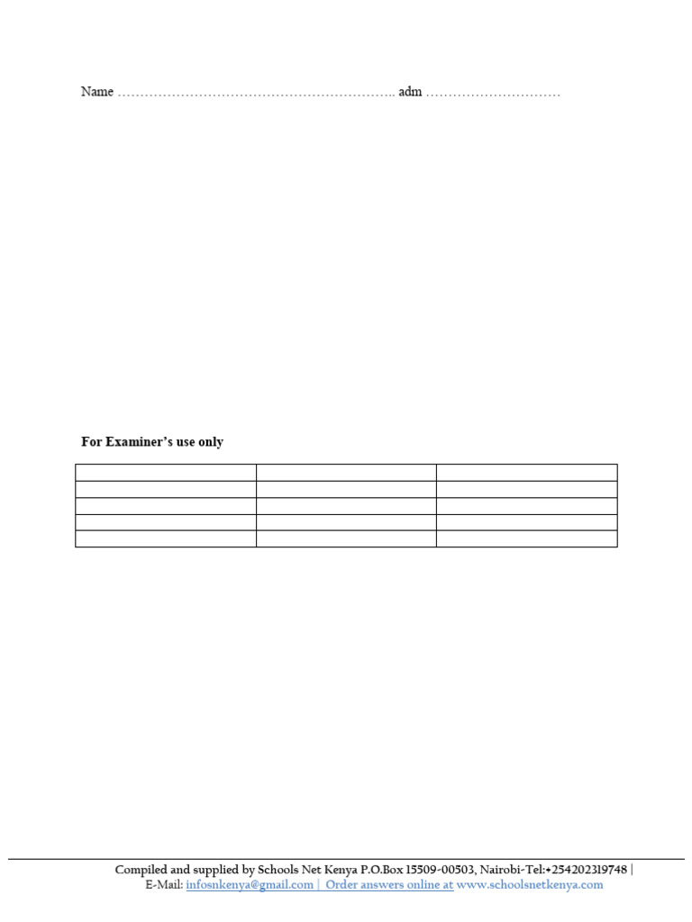 Geography Paper Form 1 Term 3 Exam 2018 | PDF | Weather | Rain