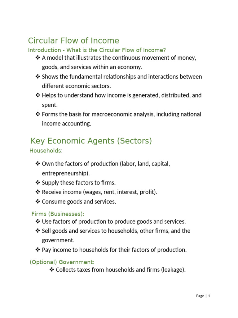 Circular Flow of Income Explained | PDF | Consumption (Economics ...
