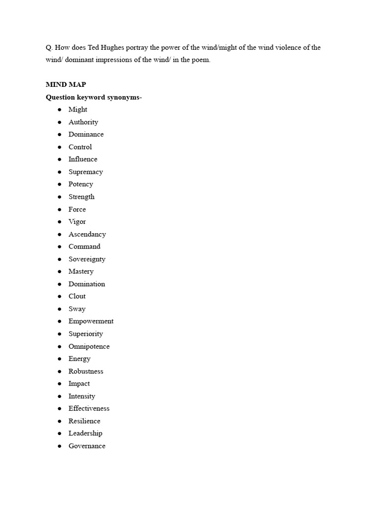 Wind Detailed Mind Map | PDF | Poetry | Wound
