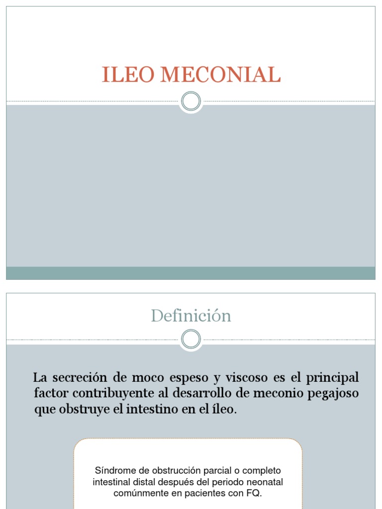 Íleo Meconial: Causas y Tratamiento | PDF