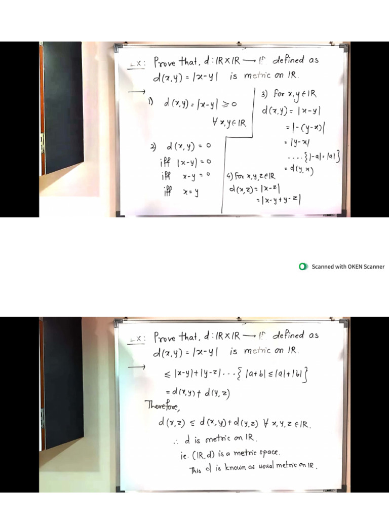 Metric Space Example | PDF