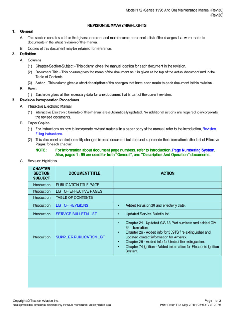 Cessna 172 Maintenance Manual Rev 30 | PDF | Computing