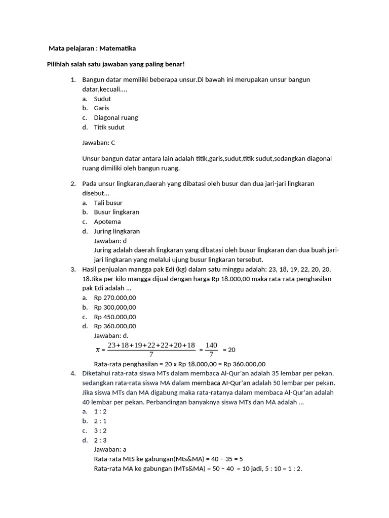 Soal SPC Pilgan Dan Essay | PDF