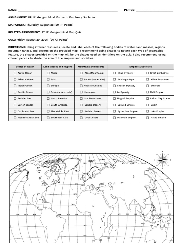 Geographical Map Assignment Guide | PDF