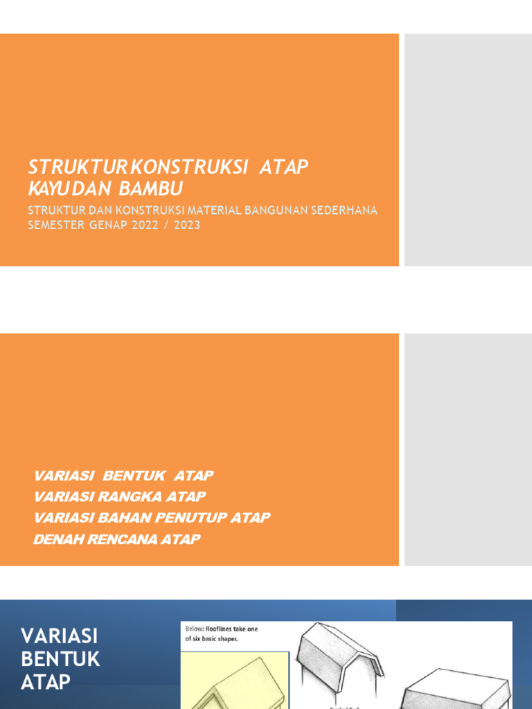 05 Struktur Konstruksi Atap Kayu Dan Bambu | PDF