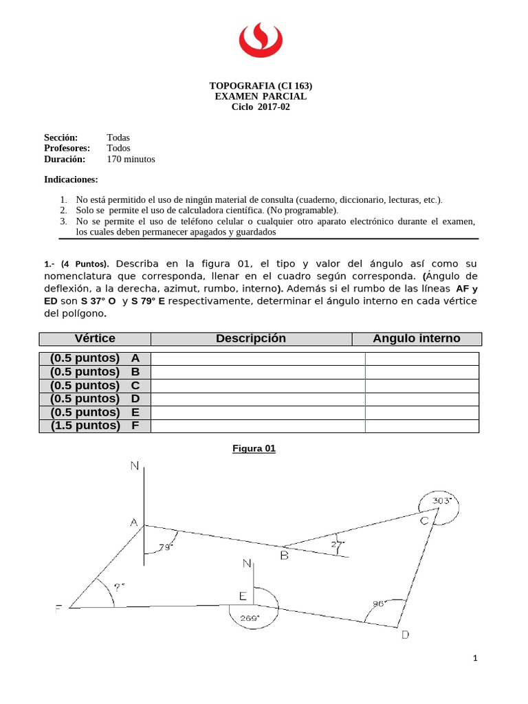 Cálculo de Azimuts y Coordenadas Topográficas | PDF | Azimut ...