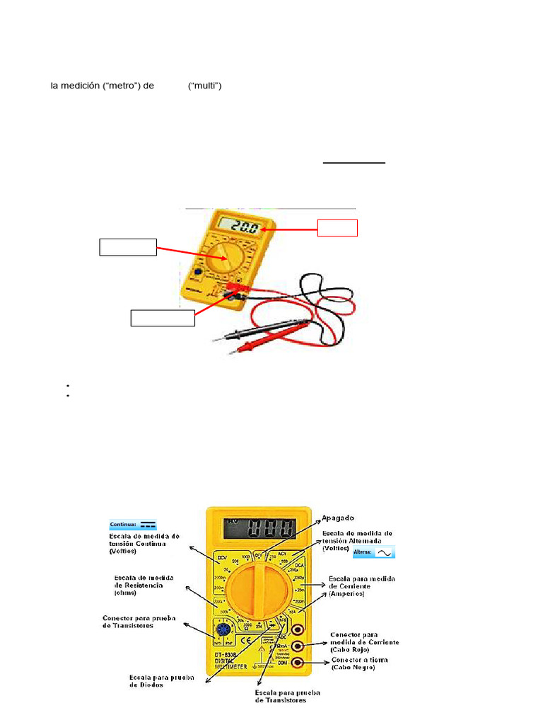 Uso Del Multimetro | PDF | Corriente continua | Red eléctrica