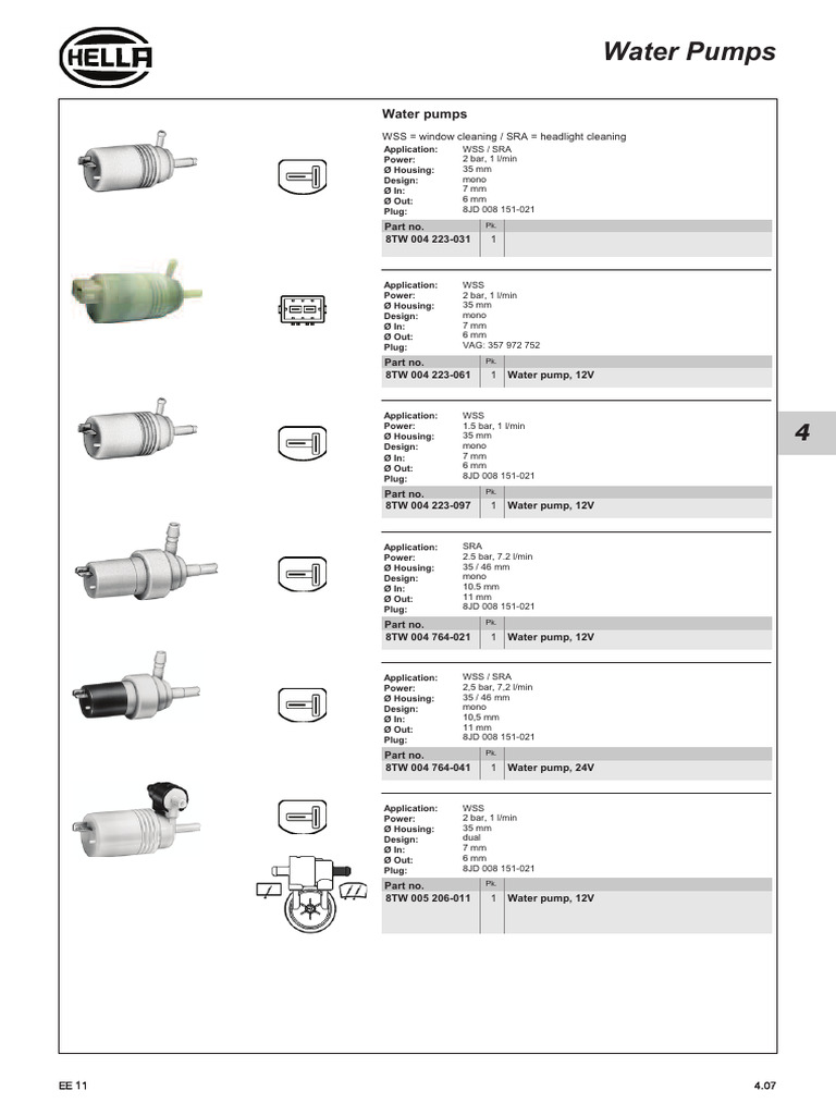 Water Pumps for Vehicle Cleaning Systems | PDF | Hydraulics ...