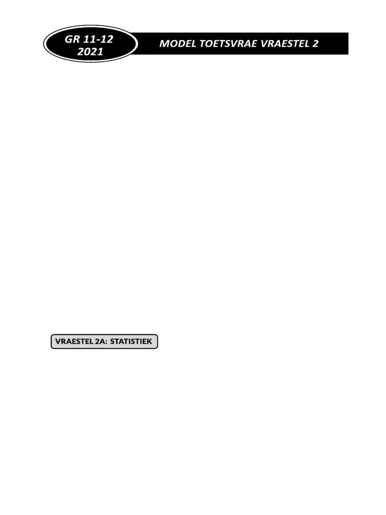 Gr 1112 Vraestel 2 Vrae 2021 a Statistiek Dbo Lettertipe (1) | PDF