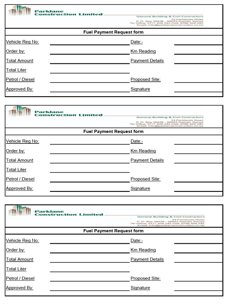 Fuel Request Form | PDF