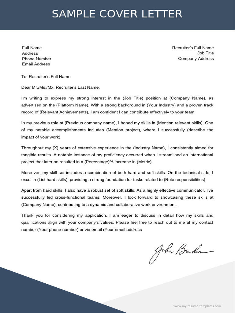 Handwritten Job Application Letter | PDF