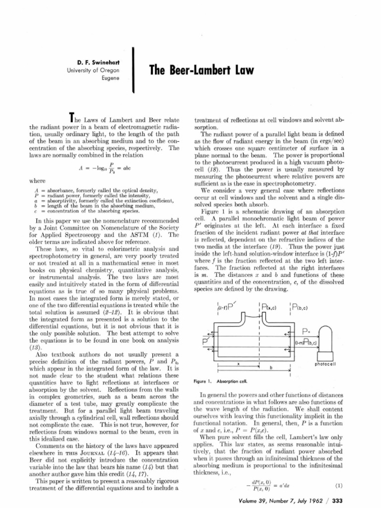 Understanding the Beer-Lambert Law | PDF | Absorbance | Natural Philosophy