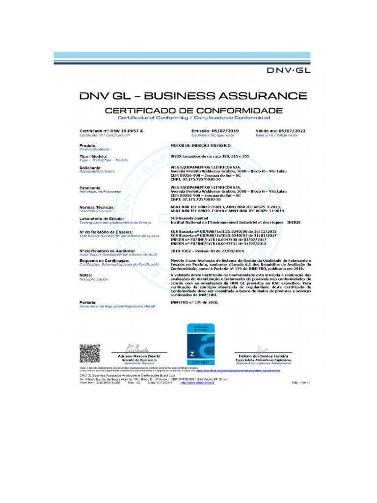 DNV 19.0057 - X - Motor | PDF