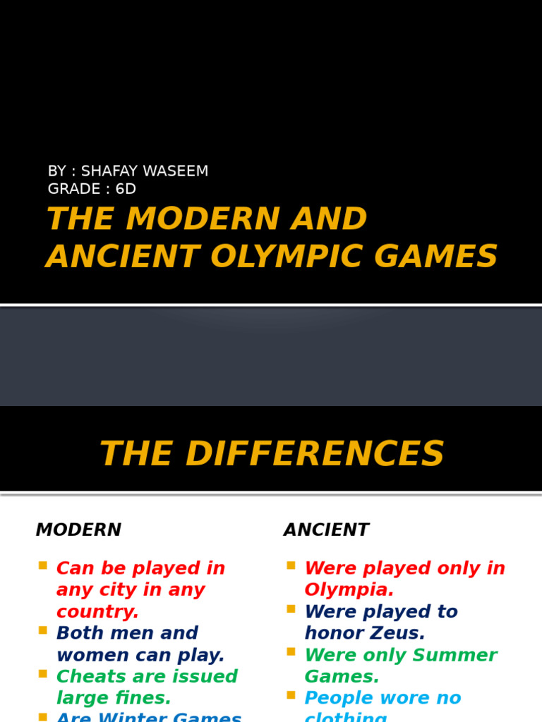 The Modern and Ancient Olympic Games | PDF
