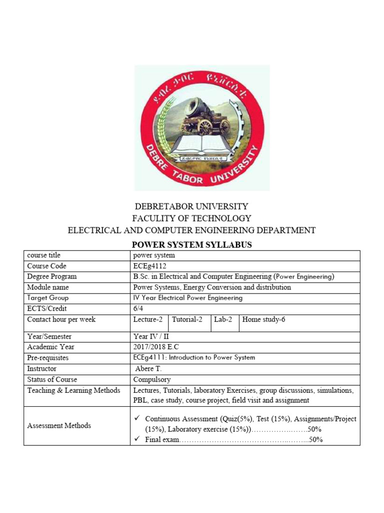 Power System 2 Syllabus | PDF | High Voltage Direct Current | Electric Power System