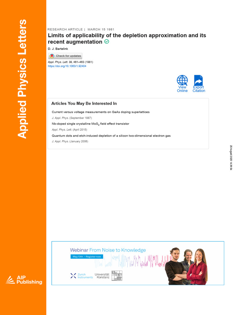 Depletion Approximation Validity Analysis | PDF | Doping (Semiconductor ...