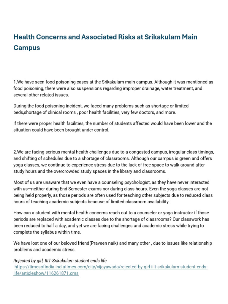 RM Student Concerns On Health Mental Well Being and Campus ...