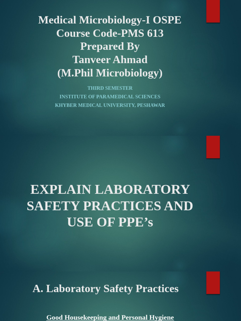 1.. Laboratory Safety Practices | PDF | Personal Protective Equipment | Working Conditions