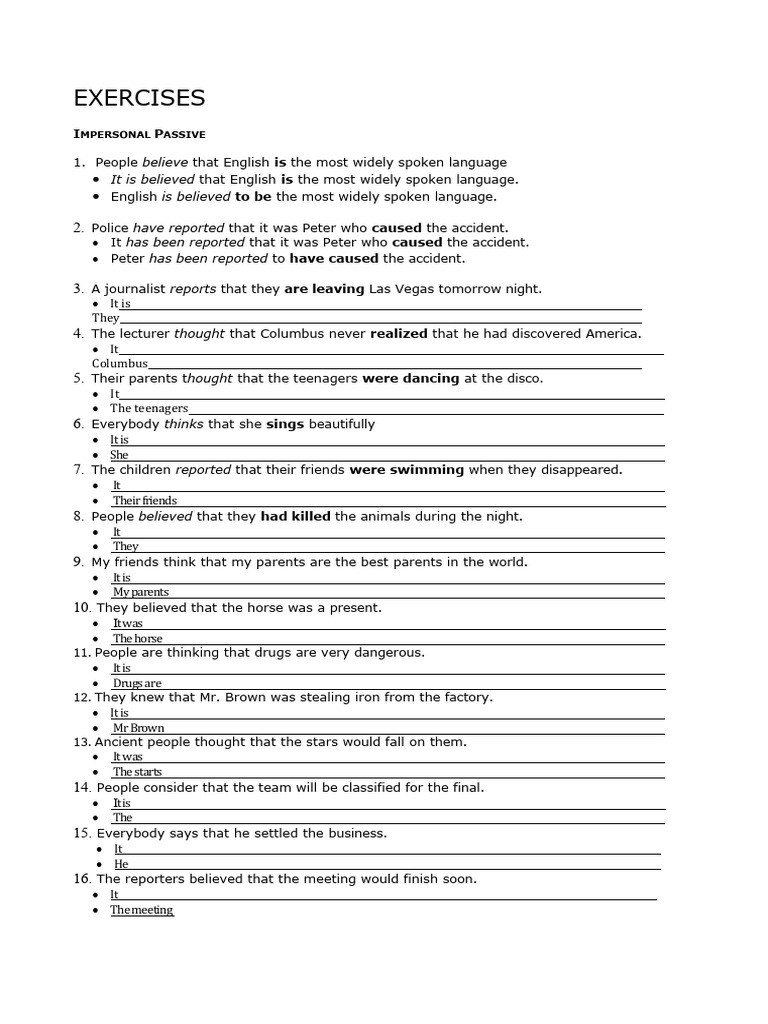 Impersonal Passive | PDF