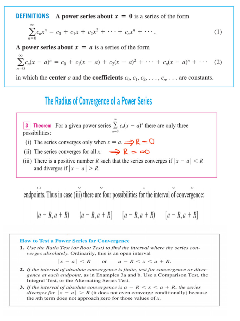 Summary For Power Series | PDF